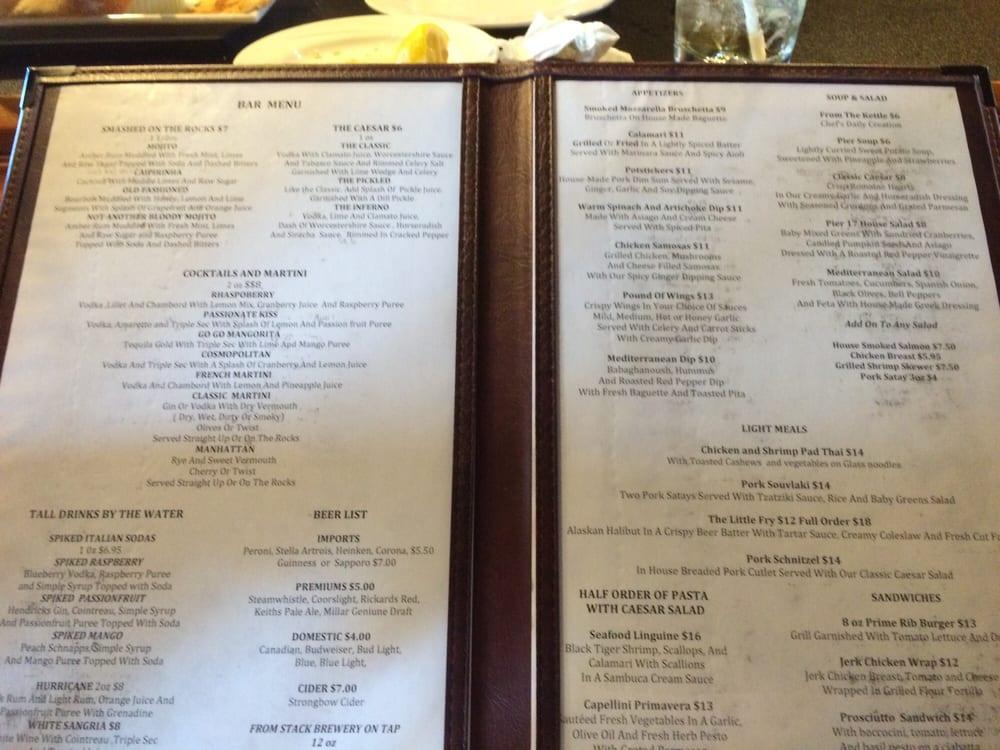 Menu at Pier Seventeen Hotel & The Pier Sports Bar, Blind River
