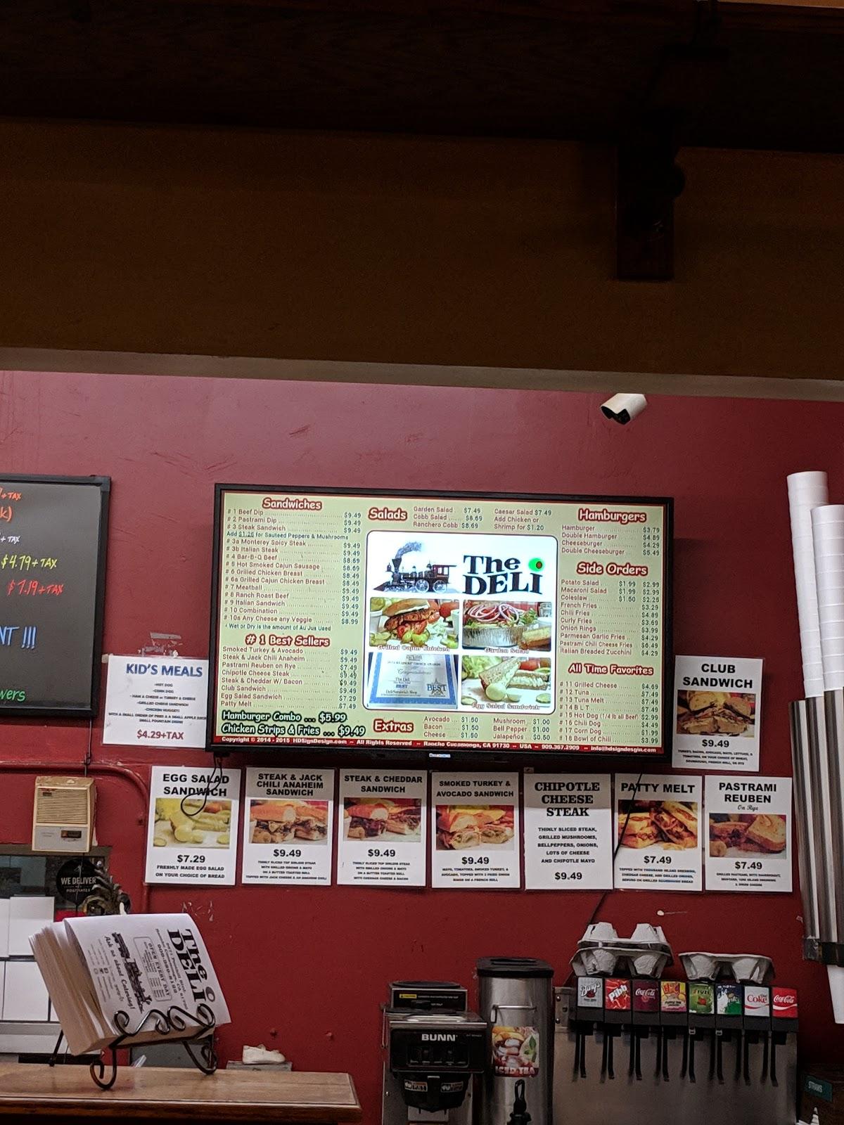 Menu at The Deli restaurant, Rancho Cucamonga, Foothill Blvd