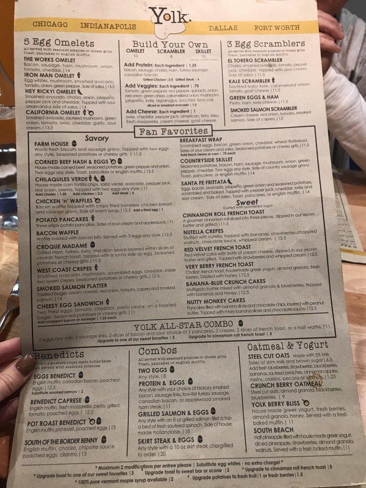 Menu at Yolk - Sundance Square restaurant, Fort Worth