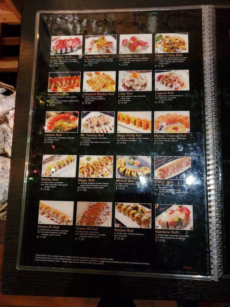 Menu at Anaba sushi restaurant, Glendora