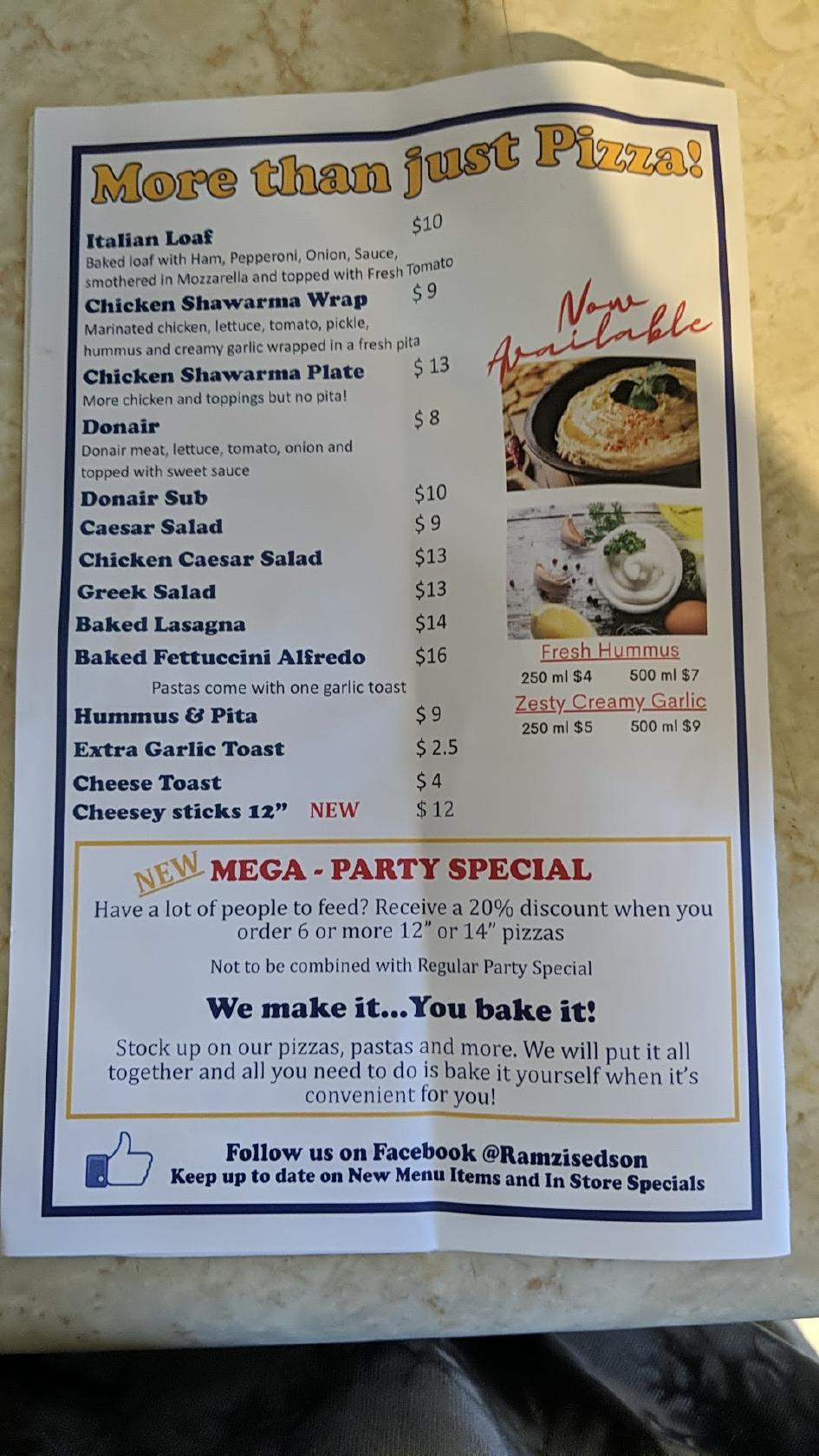 Menu at Hungry Harry's Pizza House & More pizzeria, Edson