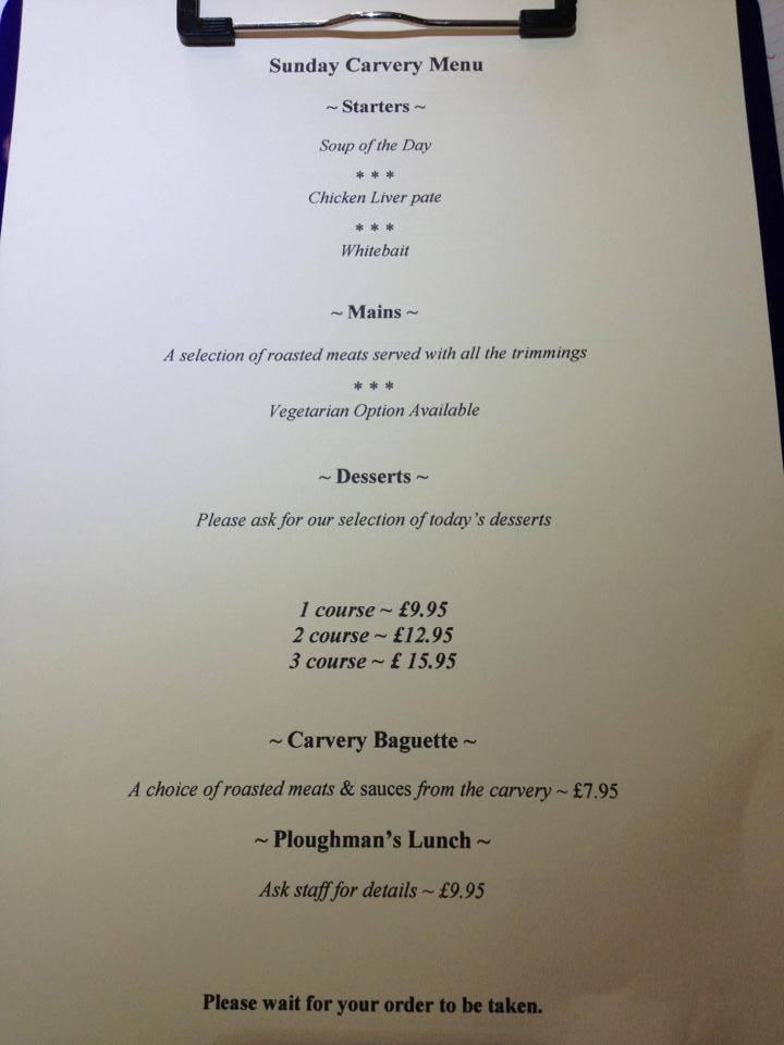 Menu at The Evenhill pub & bar, Canterbury
