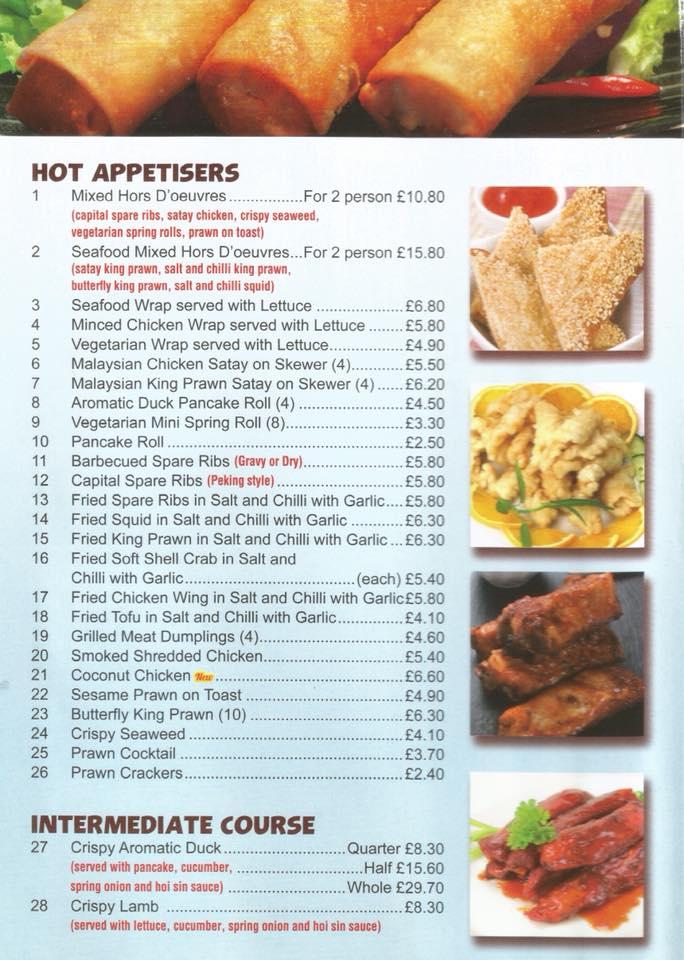 Menu at Golden Pearl restaurant, East Hanningfield