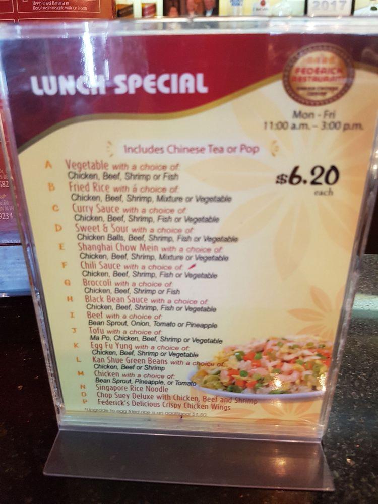 Menu at Federick Restaurant, Markham, 160 New Delhi Dr