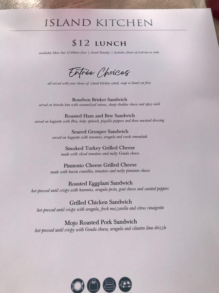 Menu at Island Kitchen restaurant, Fernandina Beach