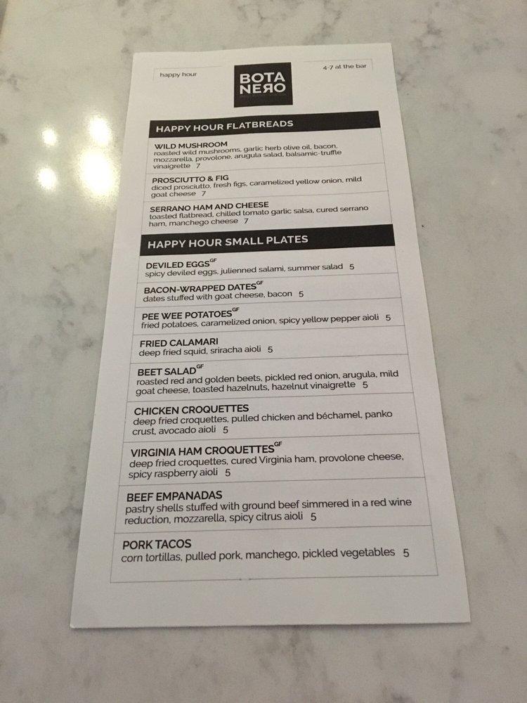 Carta de Botanero Restaurant, Rockville