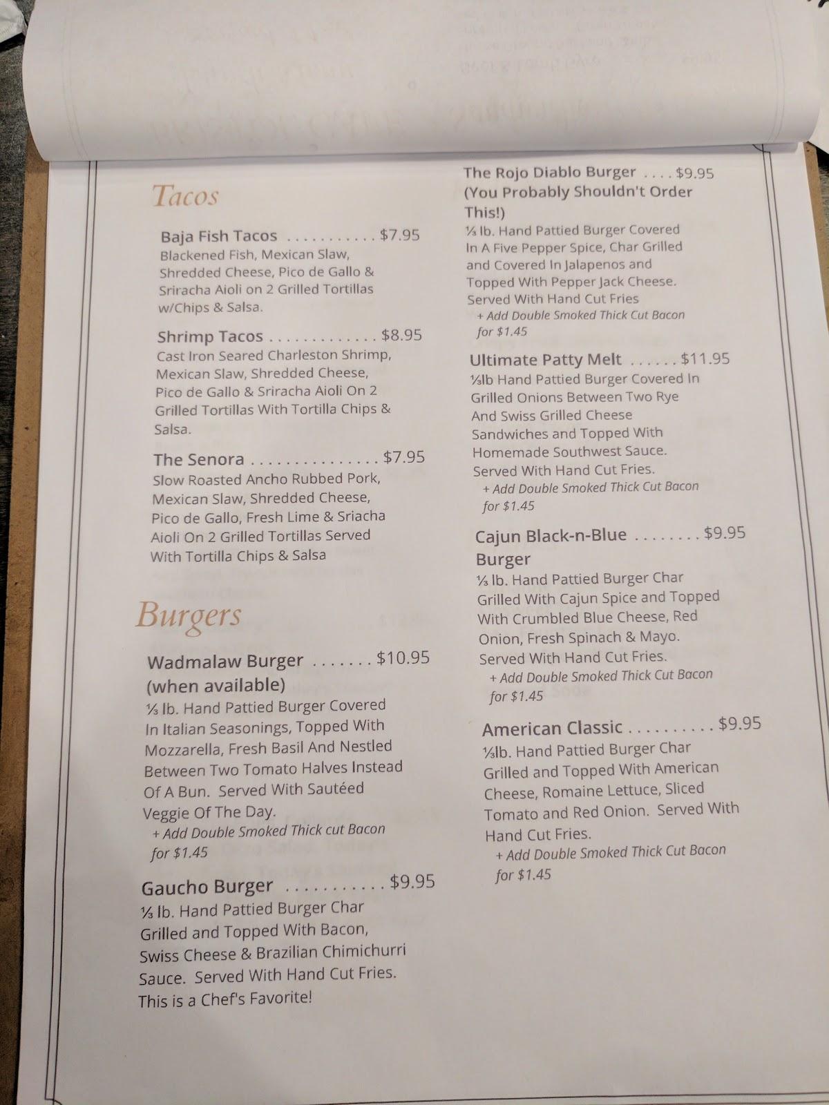 Menu at Bristol Café & Catering restaurant, Statesville