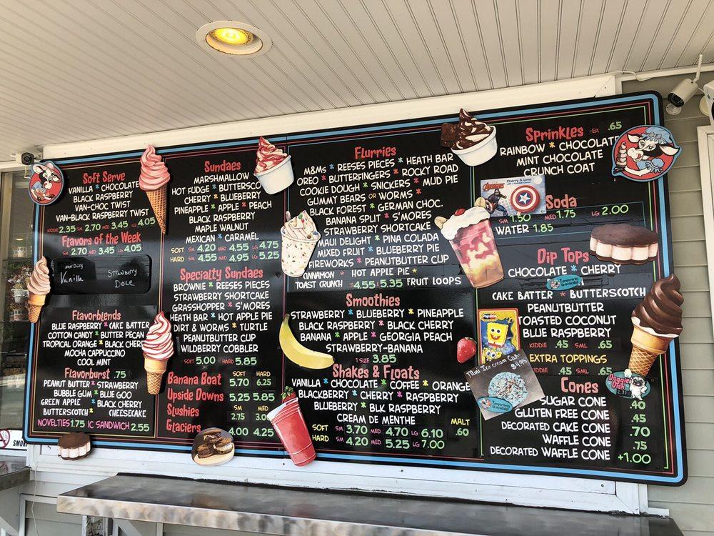 Menu at Glen Dairy Bar, Watkins Glen