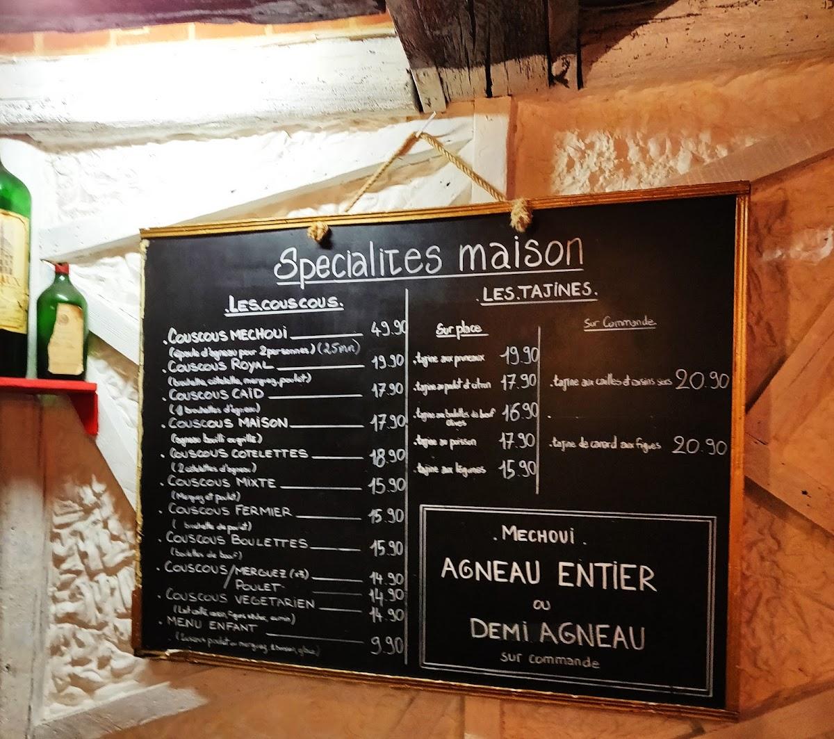 Menu au La Grillade d'Orient restaurant, Lucé