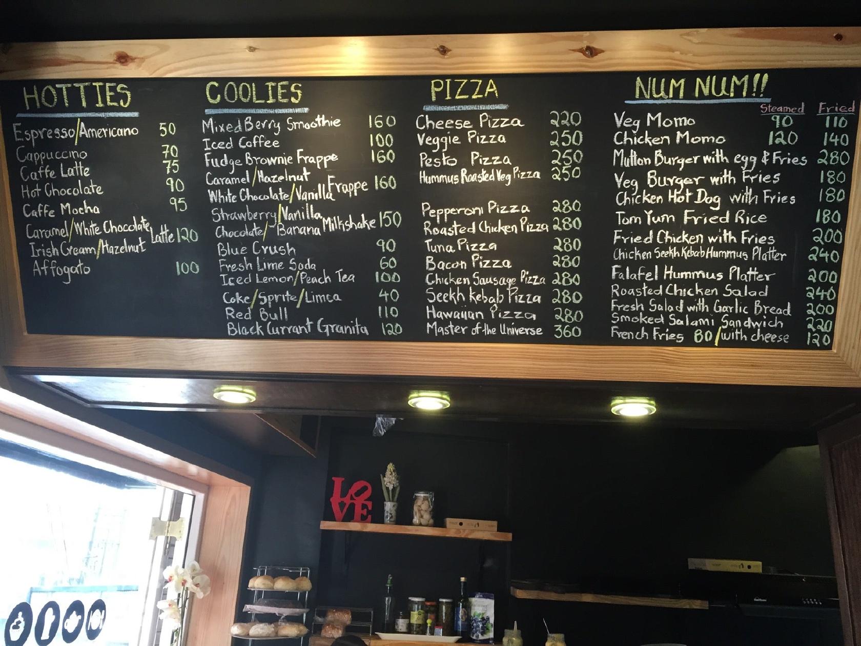 Menu at Little Llama Cafe, Mussoorie, 1