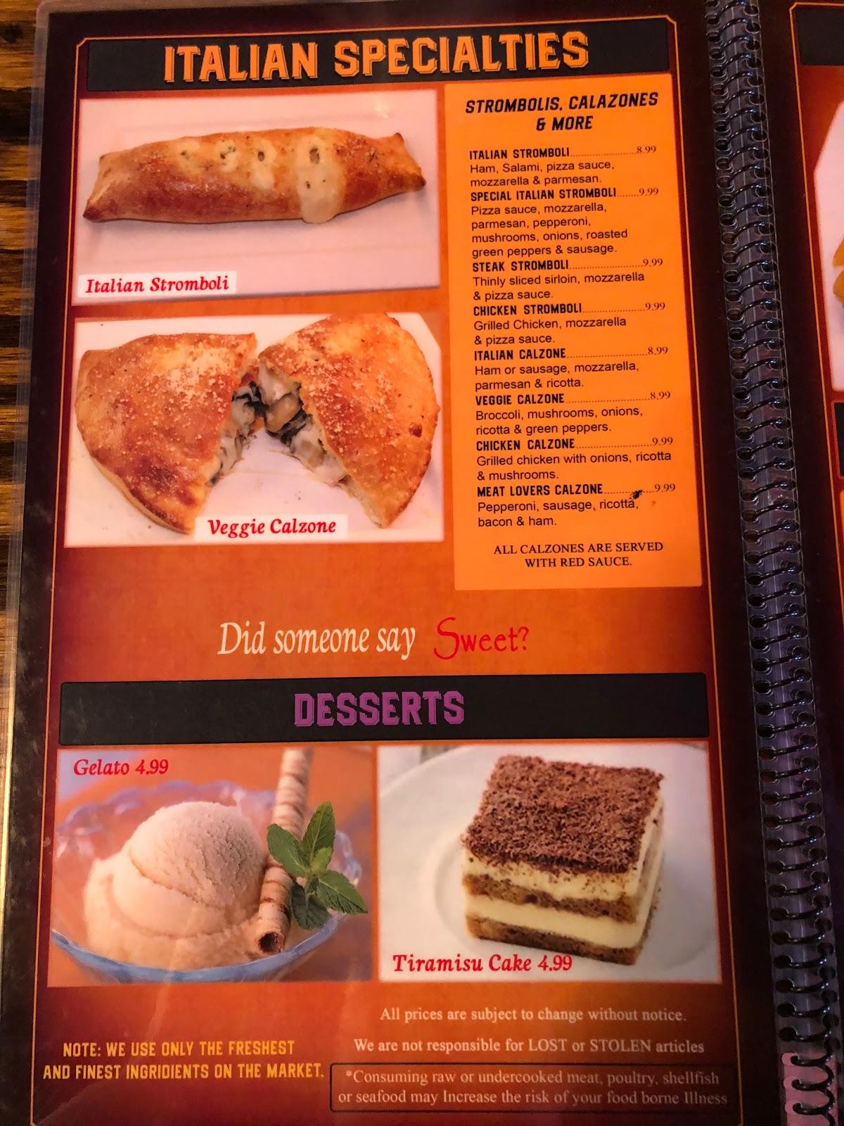 Menu at Mariolino’s Italian Cuisine restaurant, Hayesville