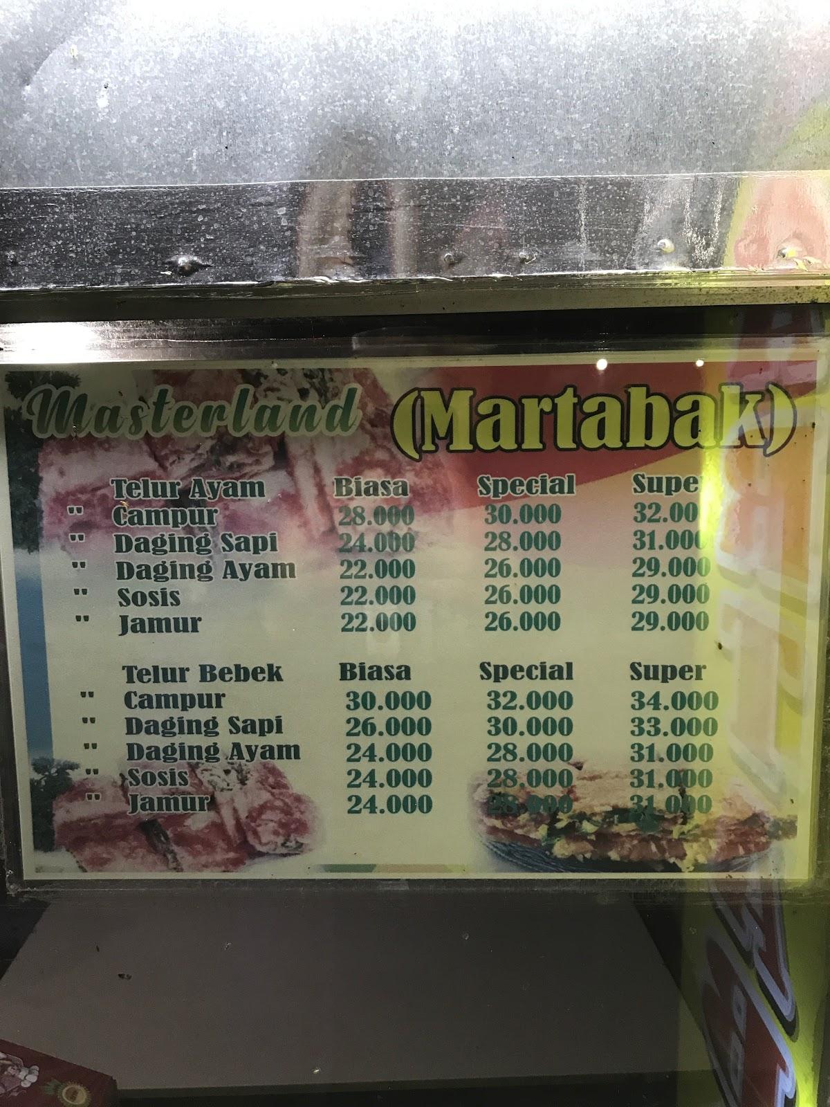Menu at Masterland Martabak - Mejayan restaurant, Ngampel