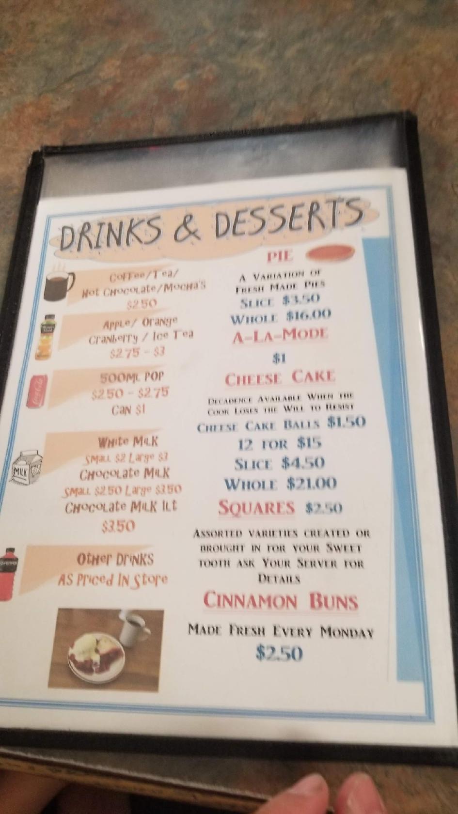 Carta del restaurante The Wooden Shoe, Gull Lake