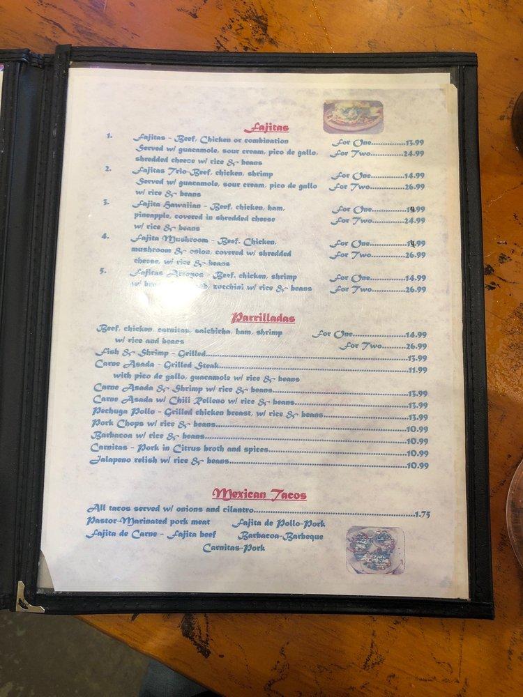 Menu at Arroyo's Mexican Restaurant, Pottsboro