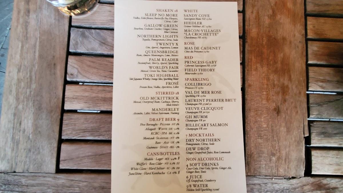 Menu at Gallow Green pub & bar, West New York