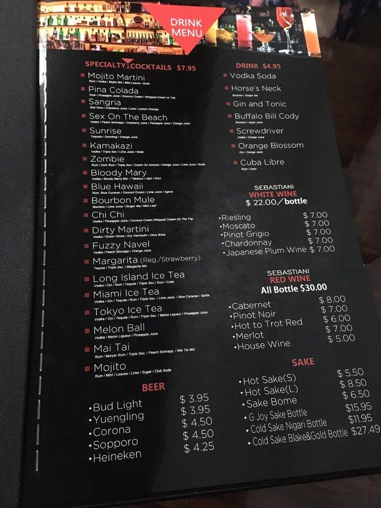 Menu at Hayashi Maple restaurant, Chardon