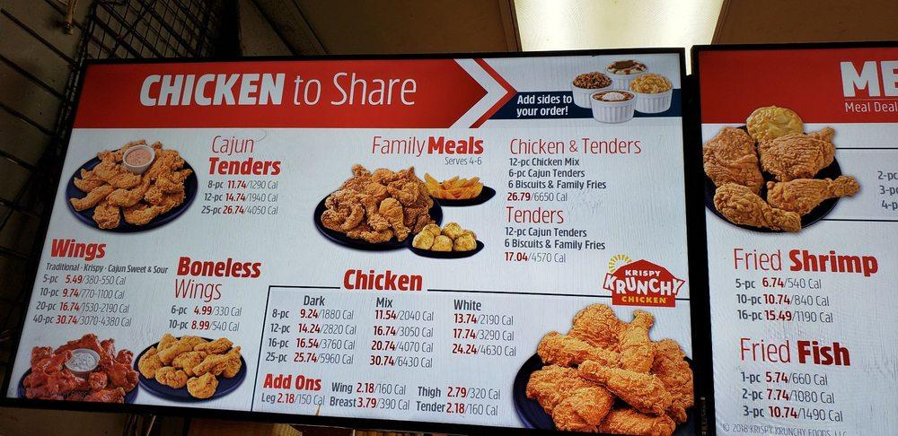 Carta de comida rápida Krispy Krunchy Fried Chicken, San Francisco, 599 ...