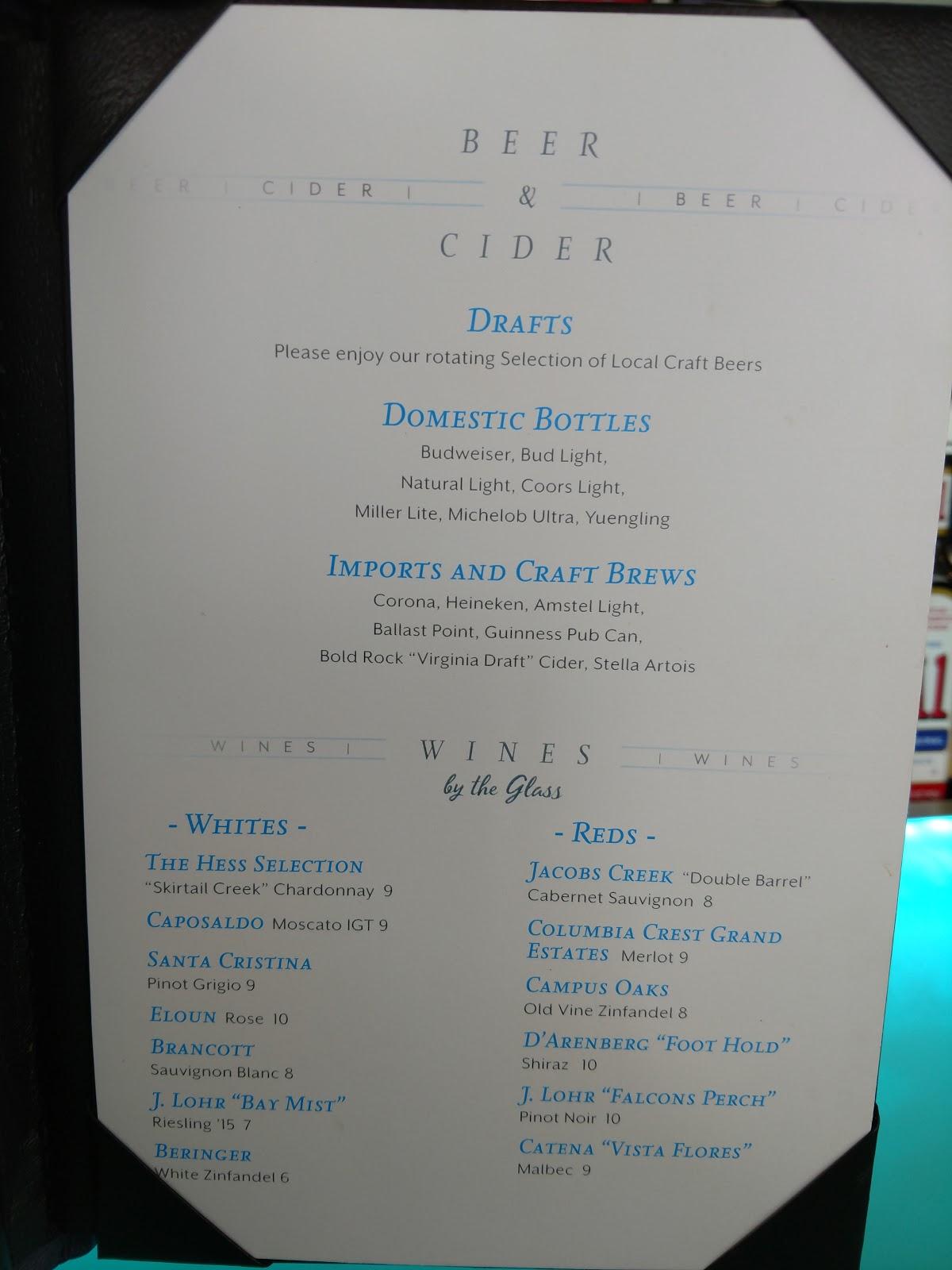 Carta de Marlin Moon Restaurant, Ocean City