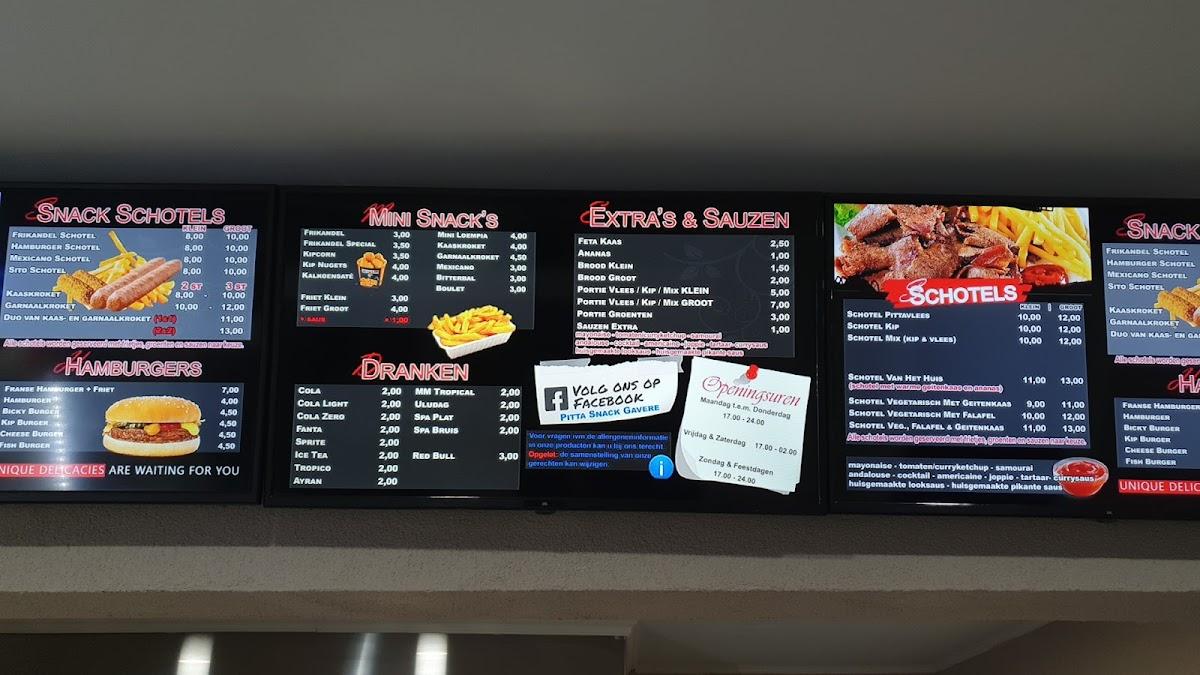 Menu at Pitta Snack Gavere, Gavere