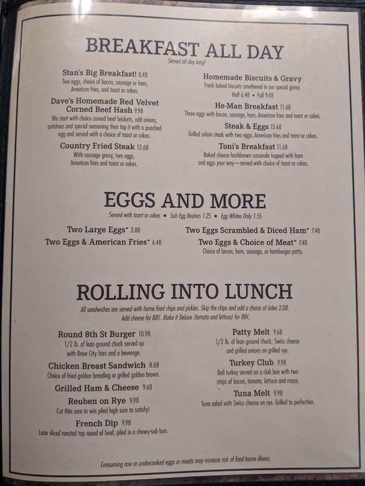 Menu at Round's Restaurant, Traverse City