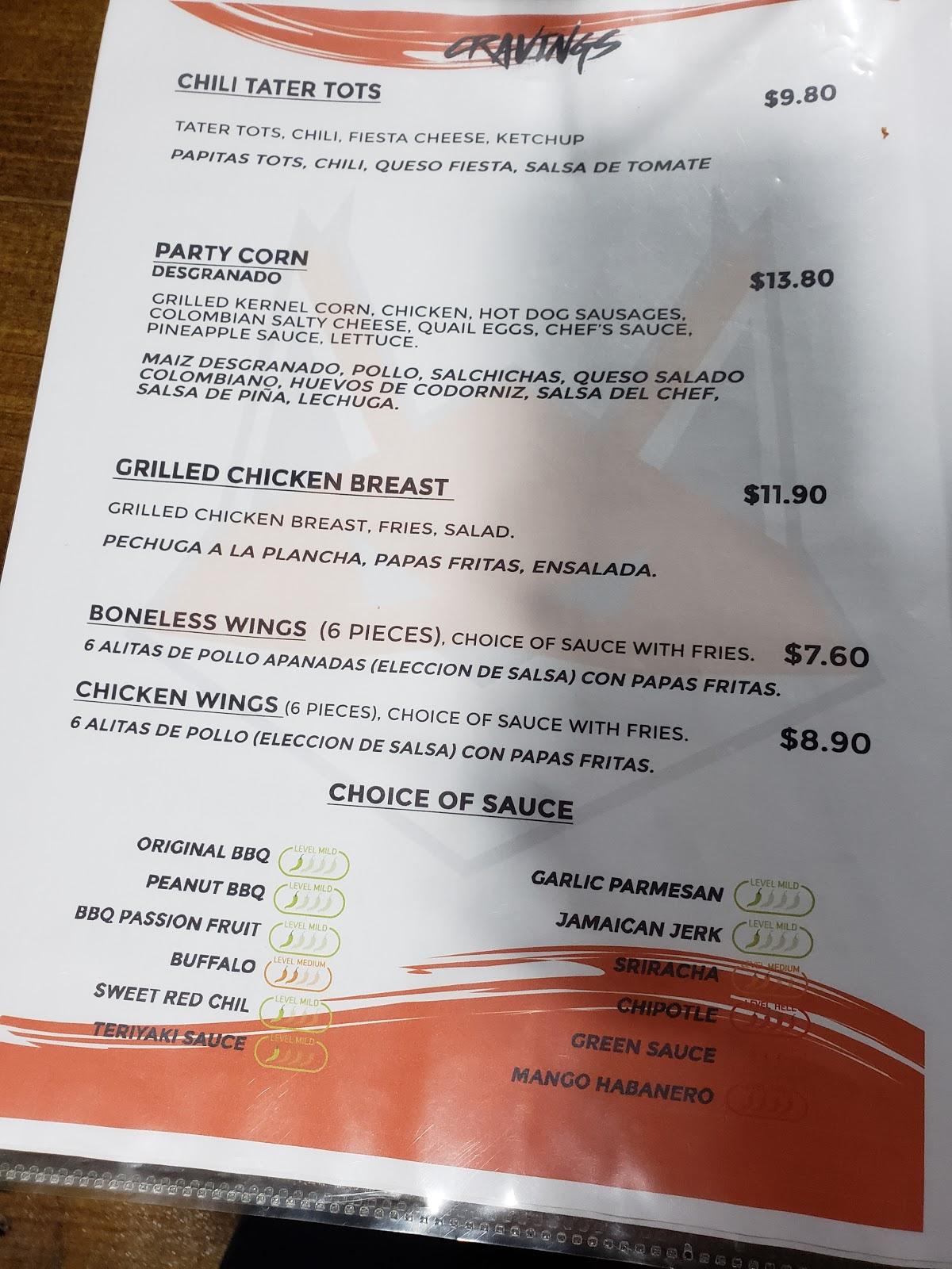 Menu at TNT BURGER restaurant, Tampa