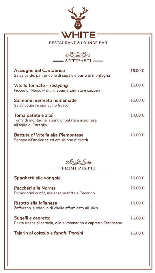 Menu at White - Ristorante & Lounge Bar (Limone Piemonte), Limone Piemonte