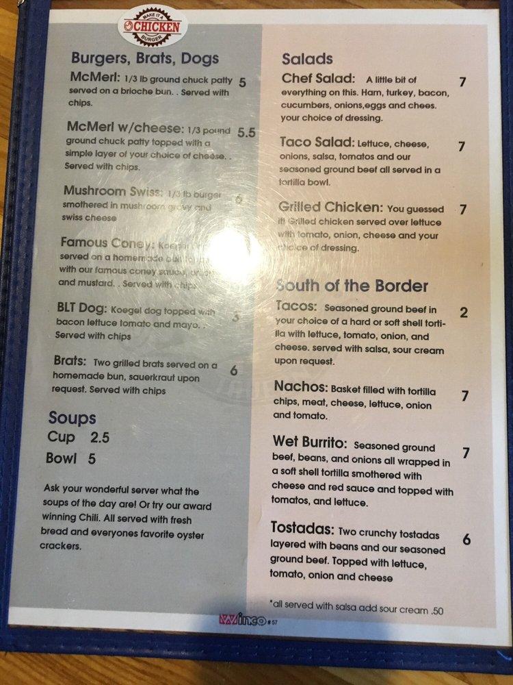 Menu at Merl's Tavern pub & bar, Saginaw
