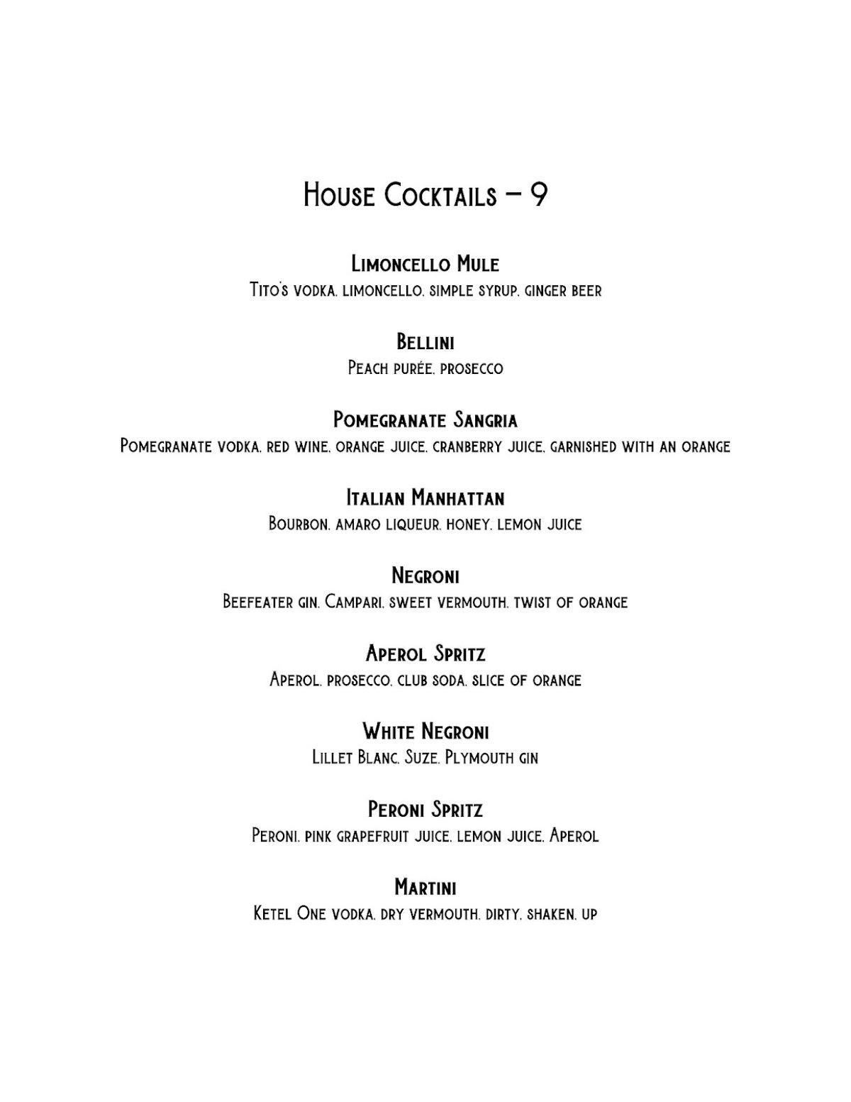 Menu at Roman's pizzeria, Batavia