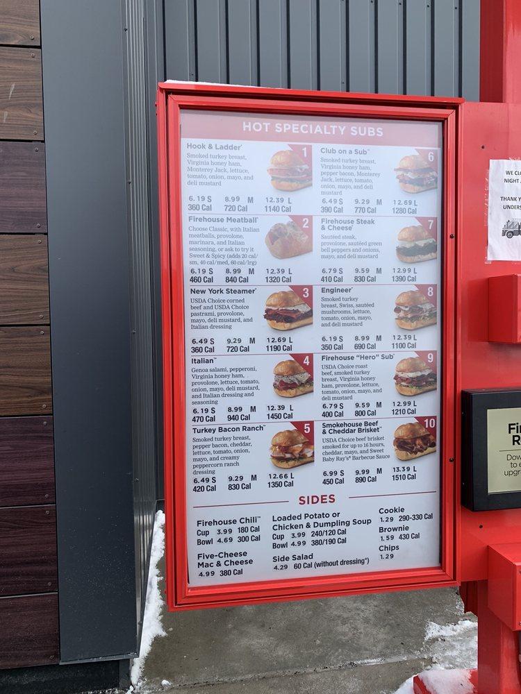 Menu at Firehouse Subs South C Street fast food, Anchorage