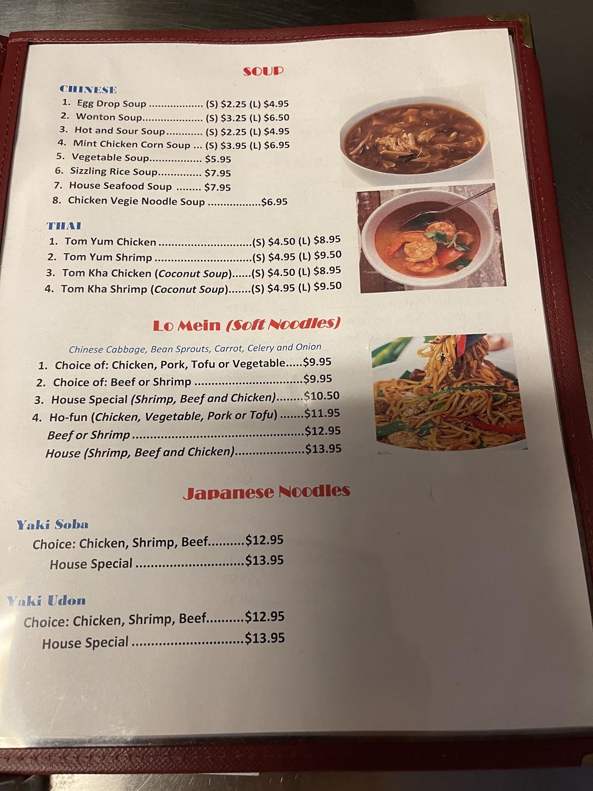 Menu at Mei Garden Asian fusion, Thai Vietnamese chinese food ...