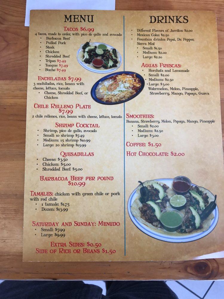 Menu at Tortas Rainbow restaurant, Española, 745 N Riverside Dr
