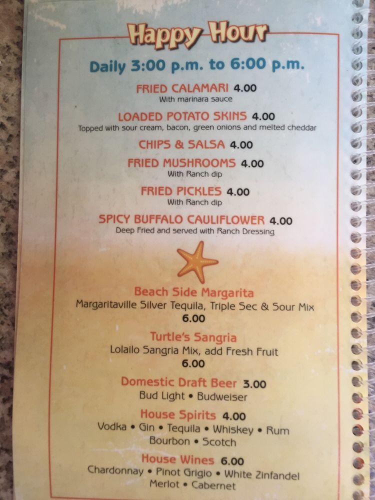 Menu at Turtle Beach Grill pub & bar, Vamo, Midnight Pass Rd