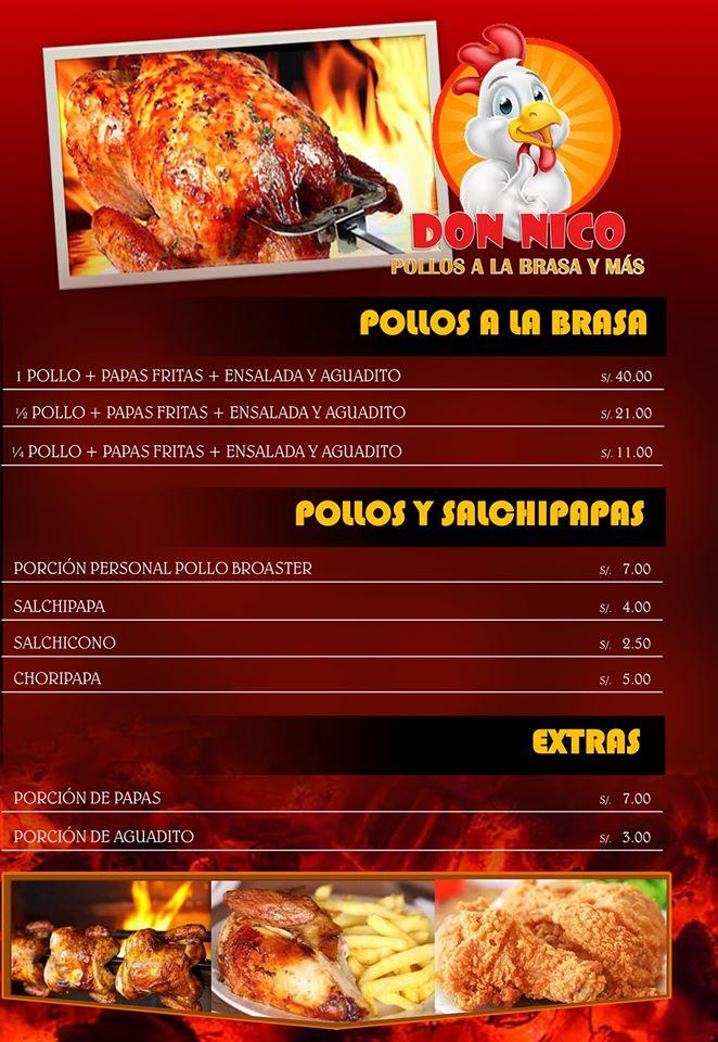Carta del restaurante Don Nico - Pollos A La Brasa Arequipa, Arequipa