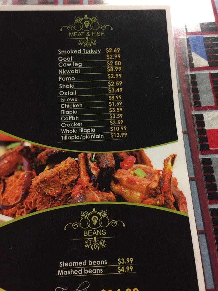 Menu at Eko African Cuisine restaurant, Indianapolis, W Pike Plaza Rd