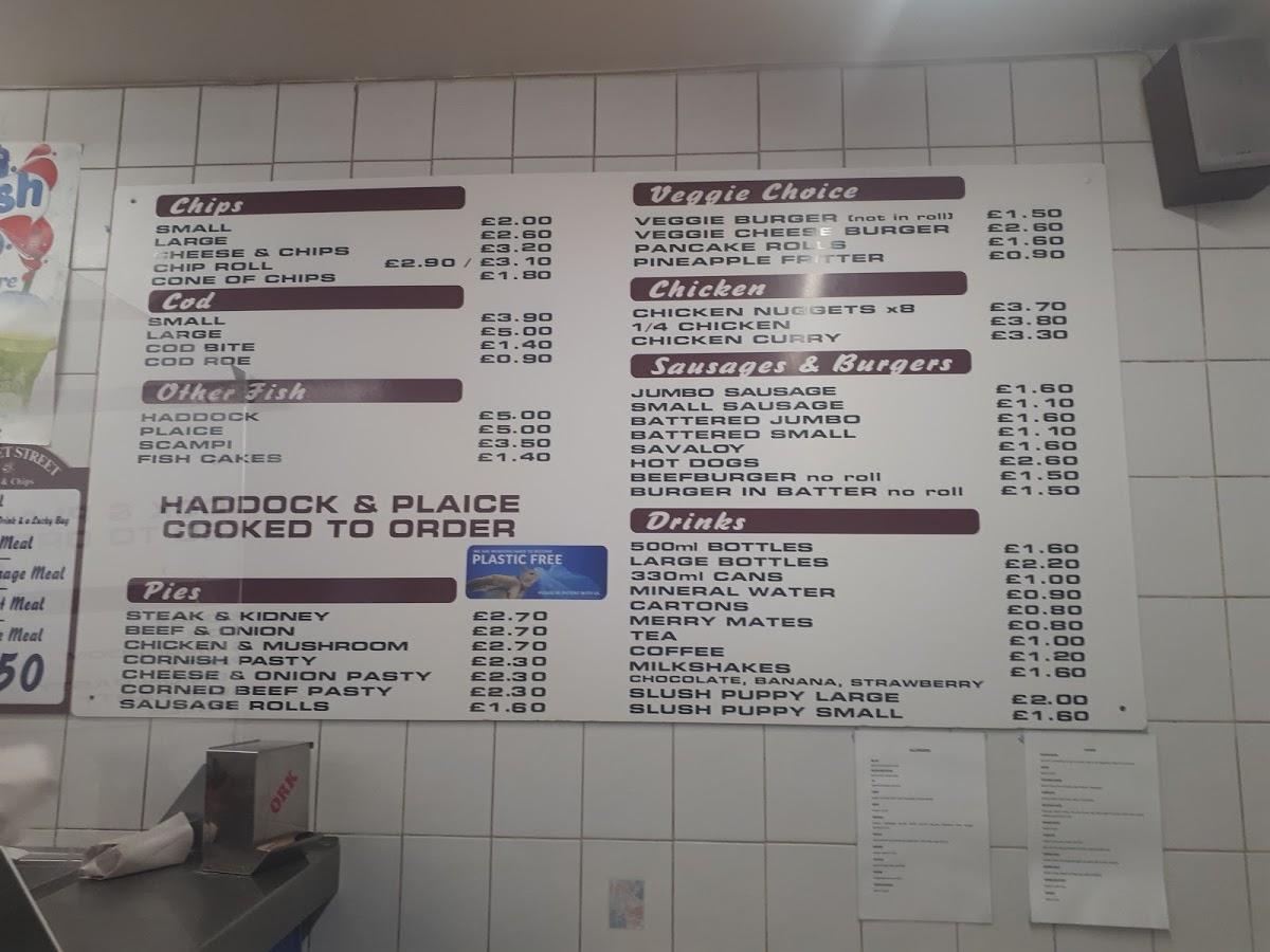 Menu at Market Street Fish Shop restaurant, Abergavenny