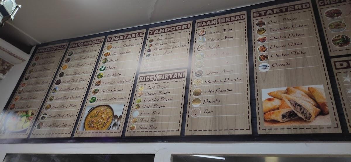 Carta de Pakistani Restaurante, Madrid