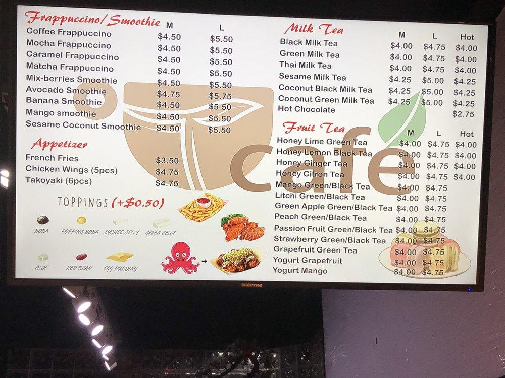 Menu at T Cafe, Philadelphia