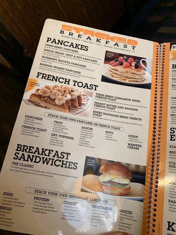 Menu at STACKED restaurant, Huntington Beach