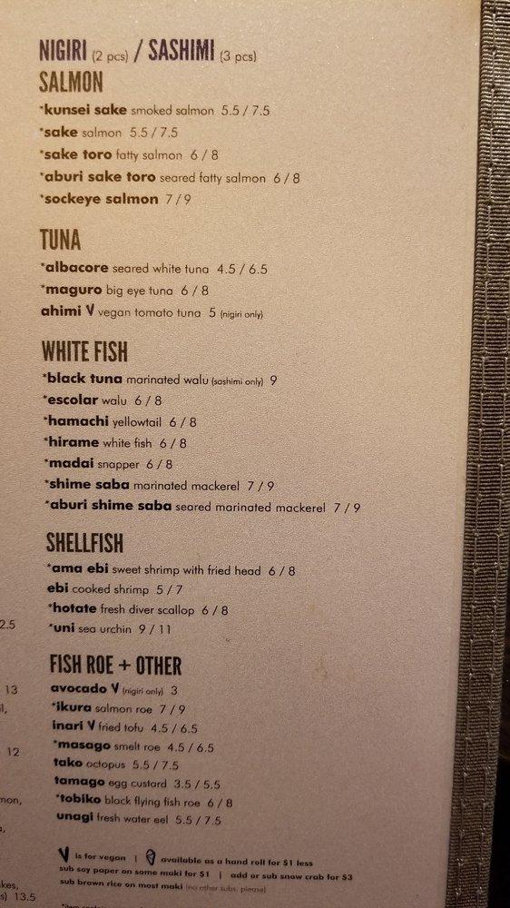 Menu At Blue Sushi Sake Grill Restaurant Westwood Rainbow Blvd