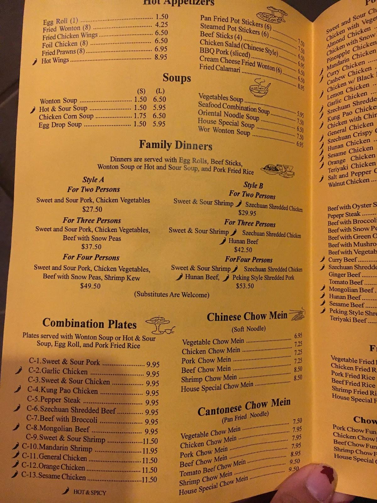 Menu at East Side Chef Restaurant, West Sacramento