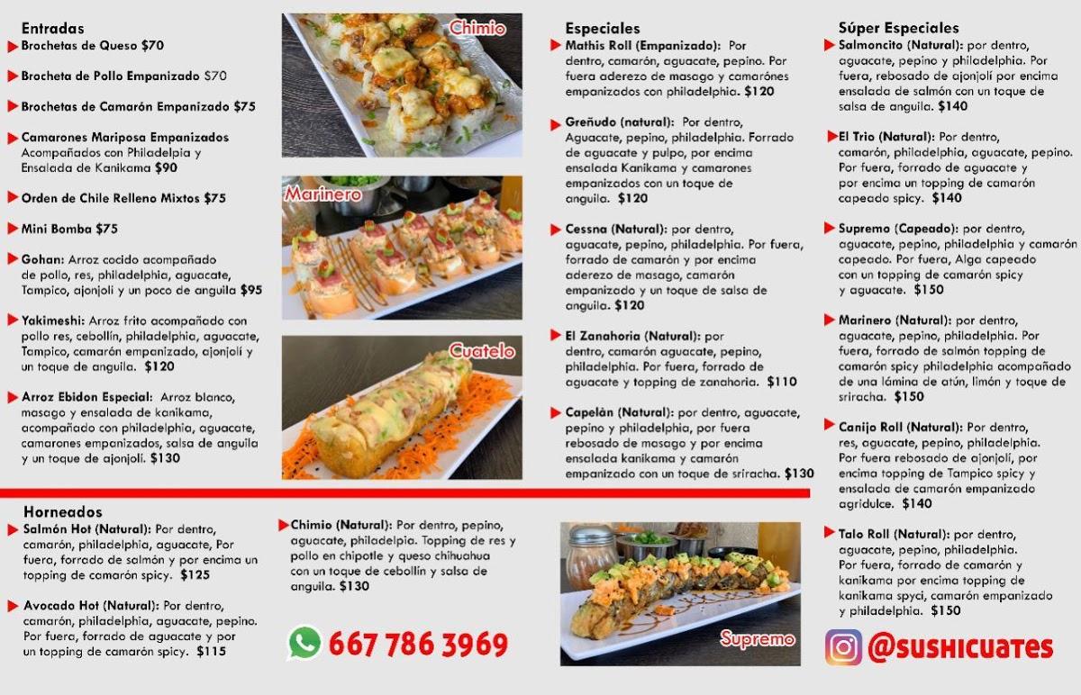 Carta del restaurante Sushi Cuates, Culiacán Rosales, Blvrd Dr Mora 1587