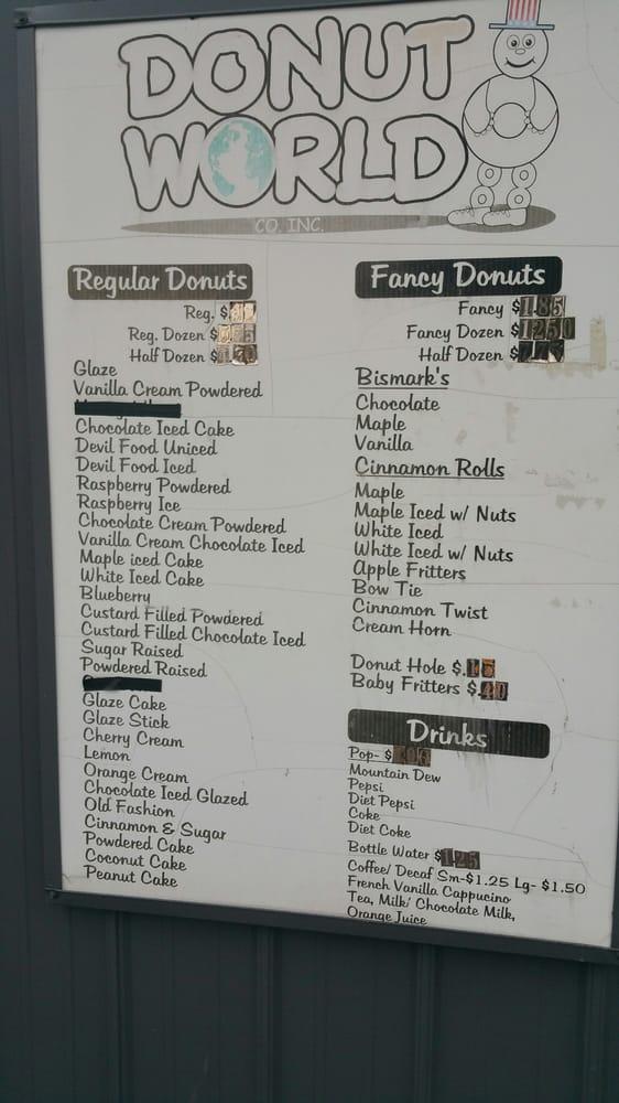 Menu at Donut World restaurant, Lancaster