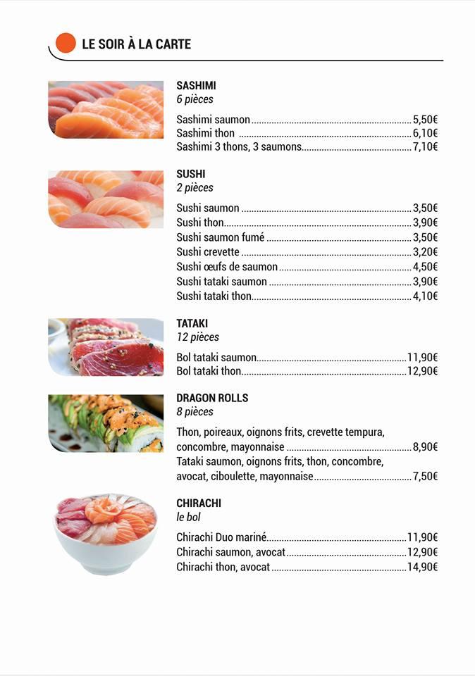 Menu at Le Sao restaurant, Cavaillon