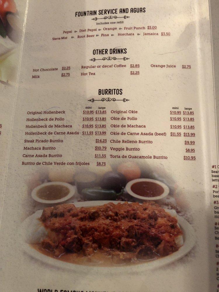 Menu at El Tepeyac Cafe, Los Angeles, 812 N Evergreen Ave