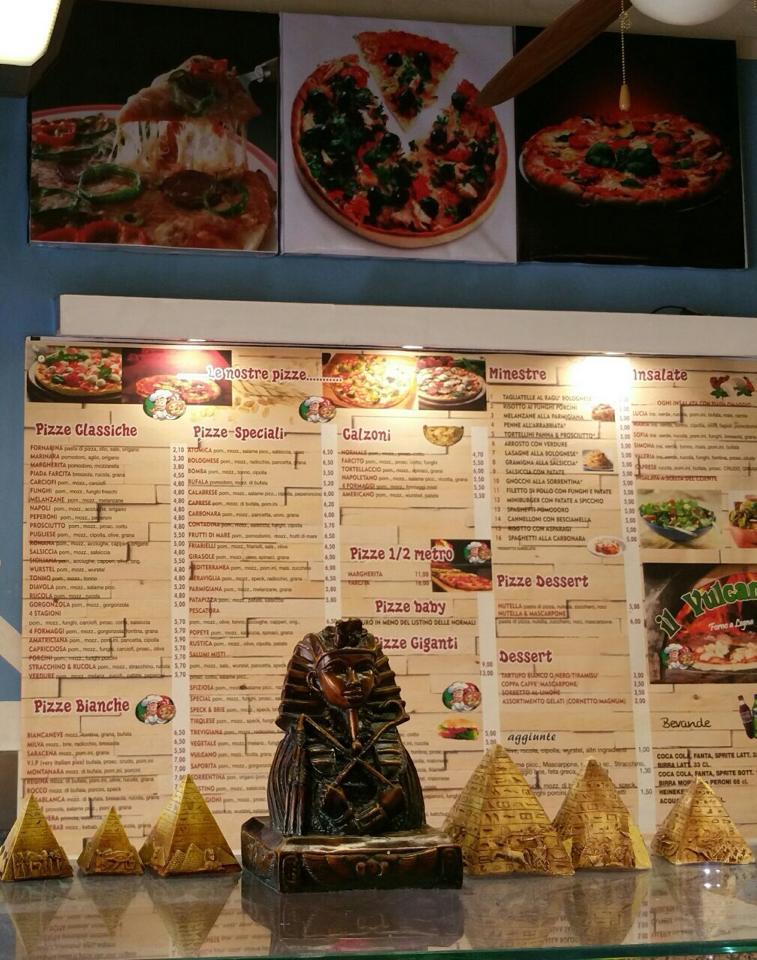 Menu at Il Vulcano pizzeria, Bologna