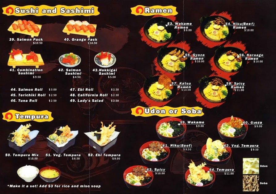 Menu at Jyu Jyu Japanese Take Away fast food, Clayton