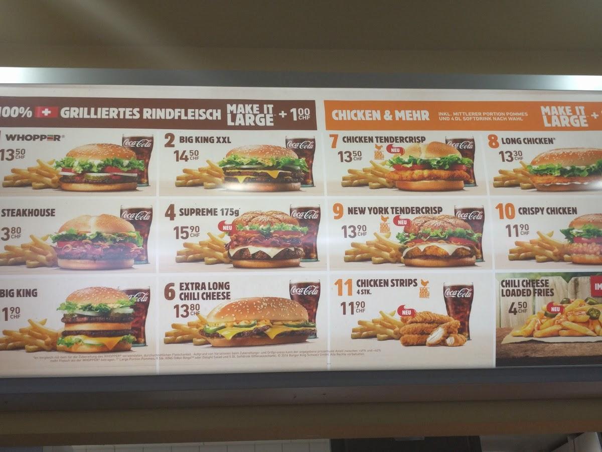 Carta de Burger King, Berna