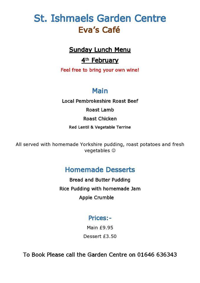 Menu at Taste of Haven restaurant, Milford Haven