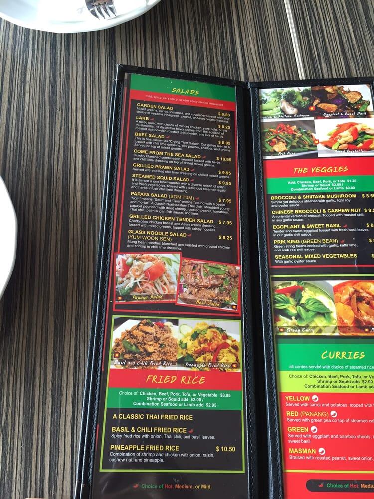 Menu at Three Spice Thai Kitchen restaurant, Gardena
