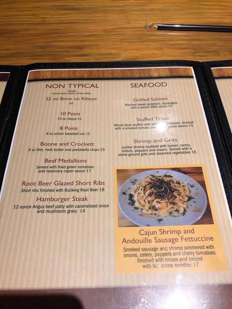 Menu at Bama Bucks steakhouse, Sardis City